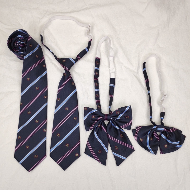 JK Bowties Collar Flower Crown Red and Pink Striped Student Uniform ...