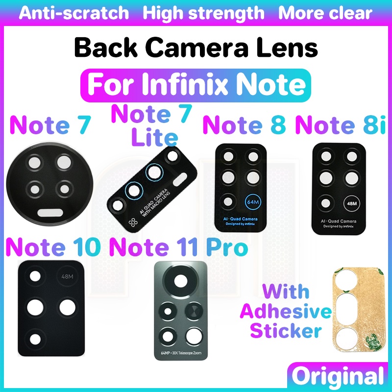 Back Camera Glass Lens Cover For Infinix note 7 8 8i 10 11 Pro Lite ...