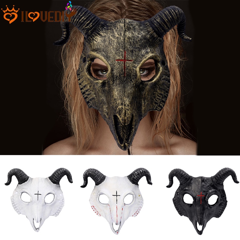 Lightweight PU Foam Masquerade / Skeleton Goat Horror Masks / Halloween ...