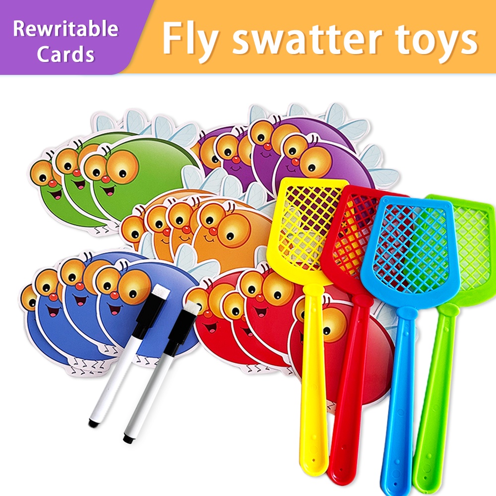 Fly Swatter Game Set Sight Word Swat DIY Double Sides Erasable Cards ...