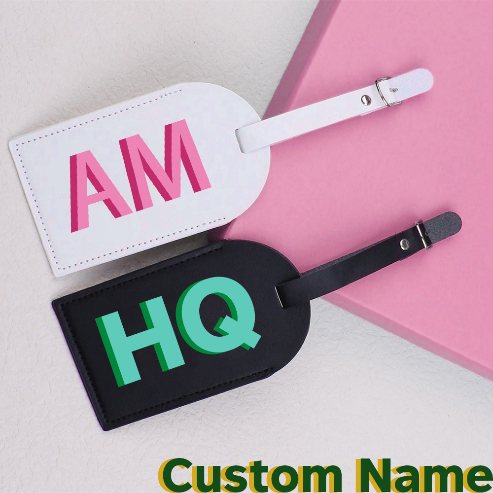 Personalised Shadow Monogram Luggage Tag Custom Bag Hanger Suitcase ...
