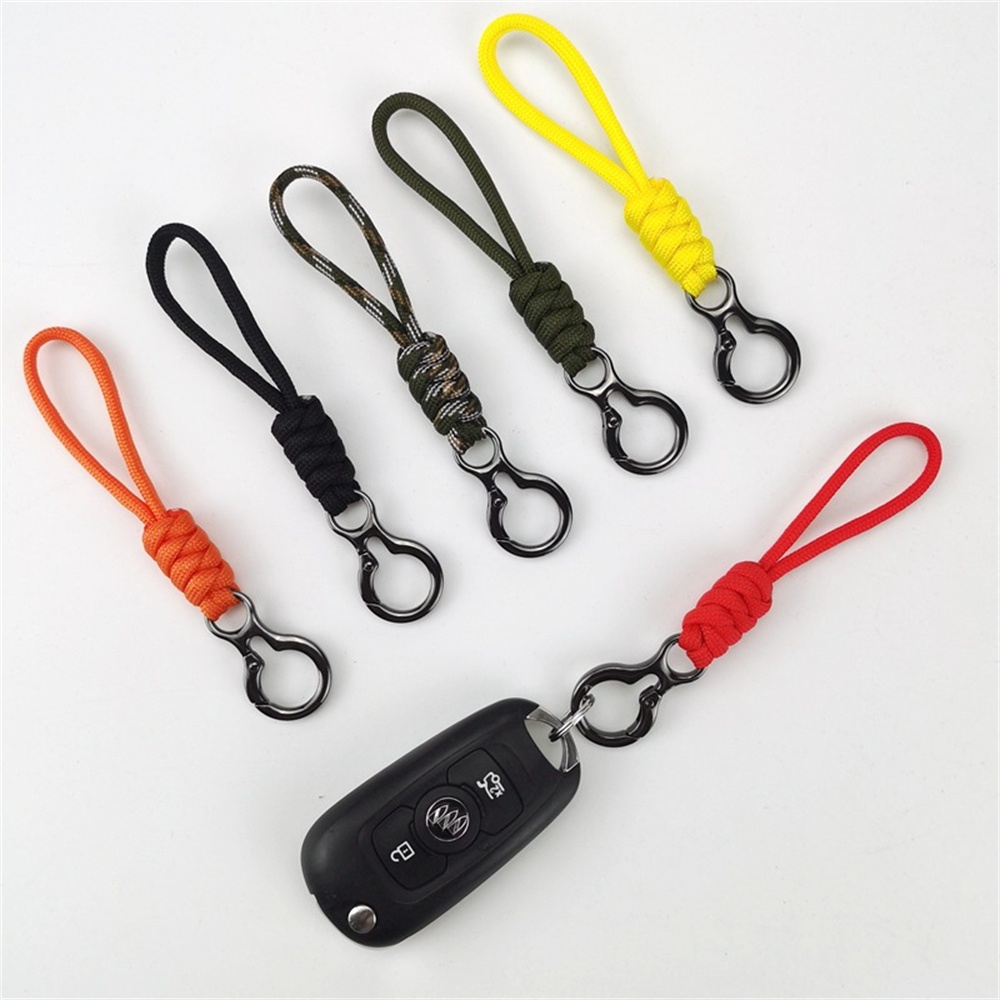 Simple Handmade Woven Paracord Keychain Creative Anti-lost Braided Rope ...