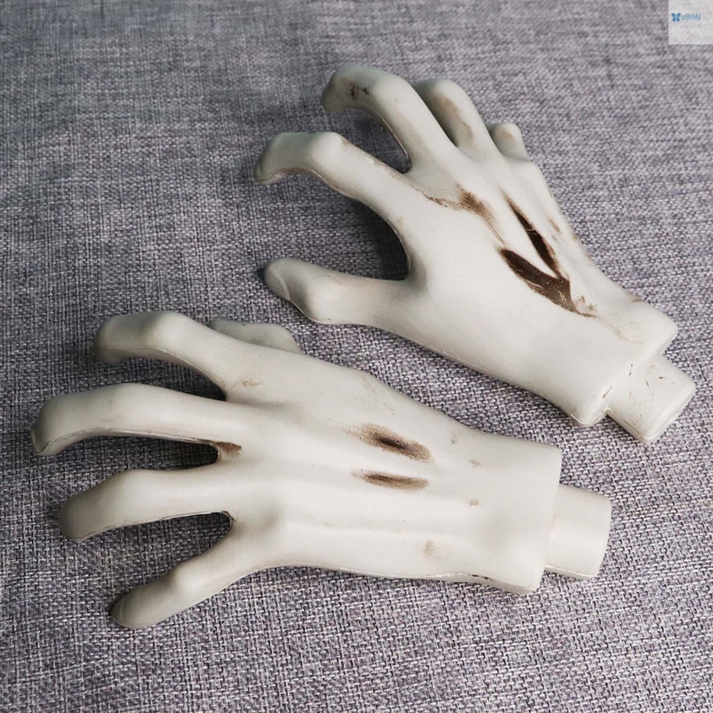 Halloween Skeleton Hands Decor Creepy Realistic Plastic Skeleton Zombie ...
