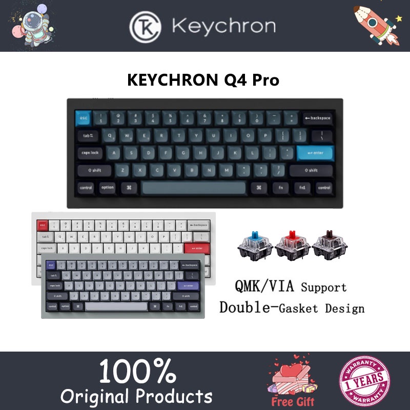Keychron Q4 Pro QMK/VIA True Wireless 60% RGB Mechanical Keyboard ...