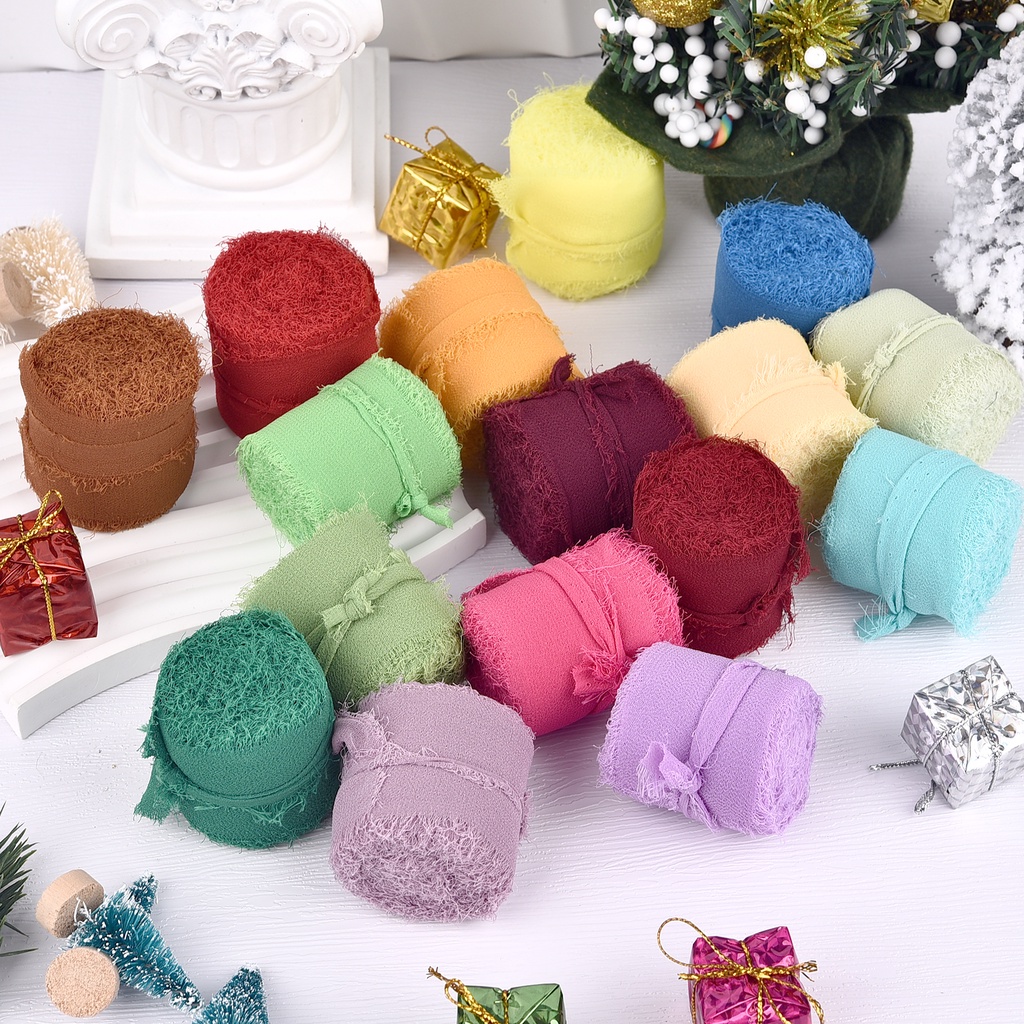 4cm*5 Yard DIY Handmade Fringe Chiffon Silk Ribbon Shredded Edges ...