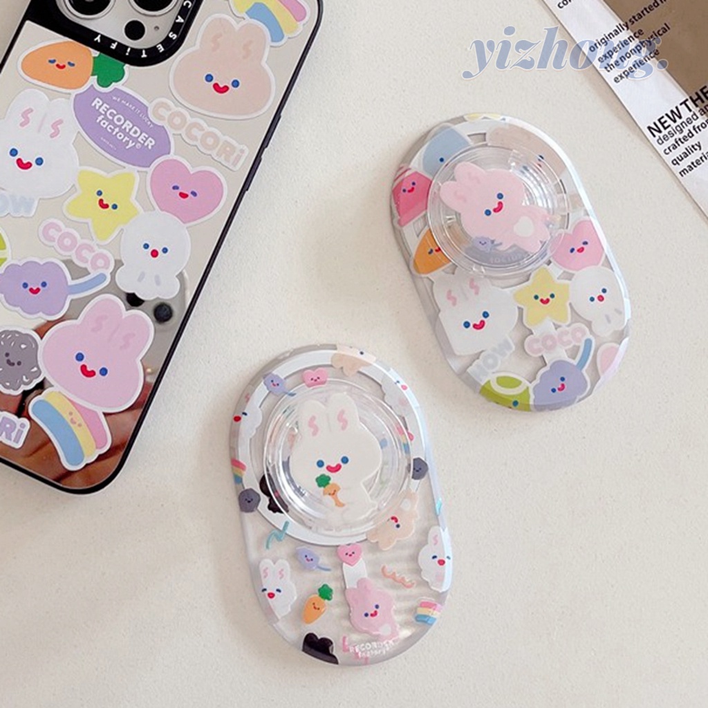 Phone Holder Kickstand Lovely Rainbow Rabbit Pattern Creative Magnetic ...