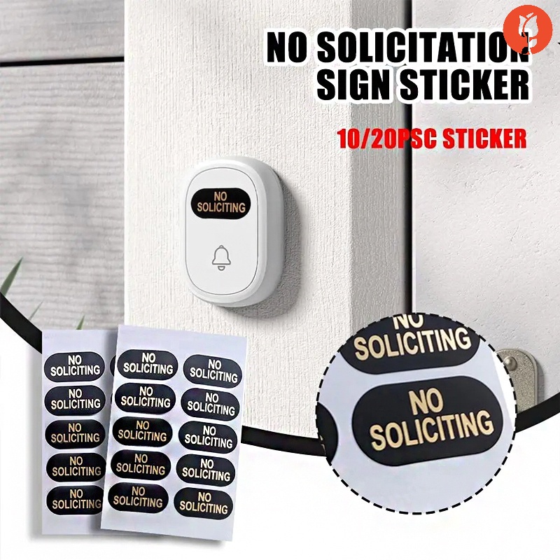 10/20/30 Stickers No Soliciting Sign for Doorbell Decals / Home Front ...