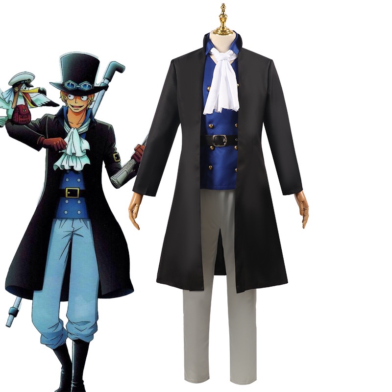 Anime One Piece Sabo Cosplay Costume Man Long Windbreaker Jacket Pants ...
