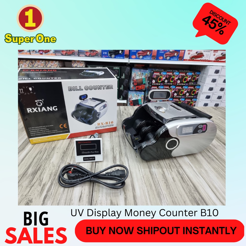 SUPER CASH MONEY BILL COUNTER MONEY NOTES COUNTER WITH UV DETECTOR B10 ...