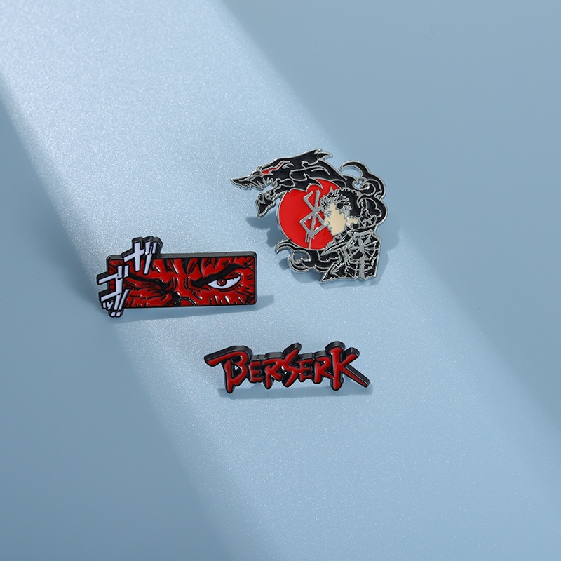 Berserk Enamel Pins Red Nordic Sign Brooches Berserk Guts Behelit Lapel ...