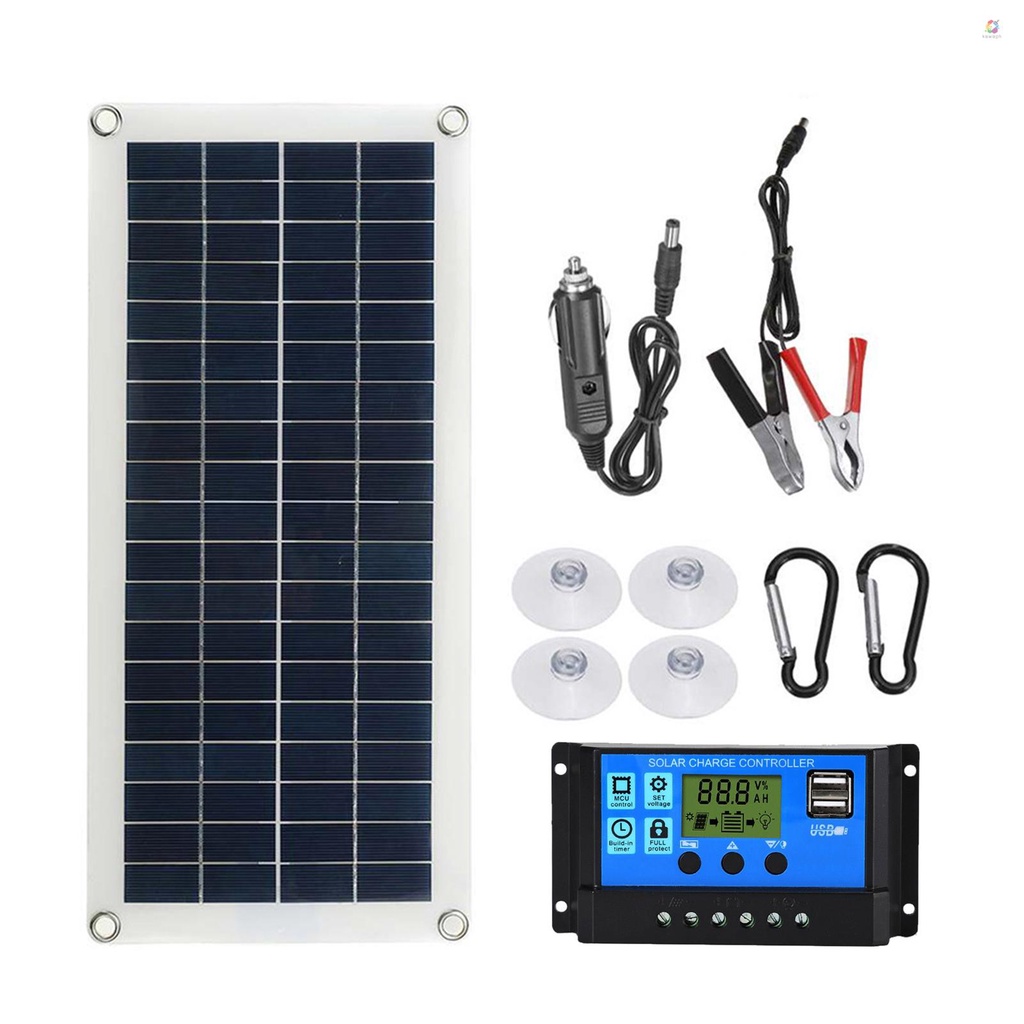 Portable 300W Solar Flexible Panel Kit 12/24V Switch USB Charging ...