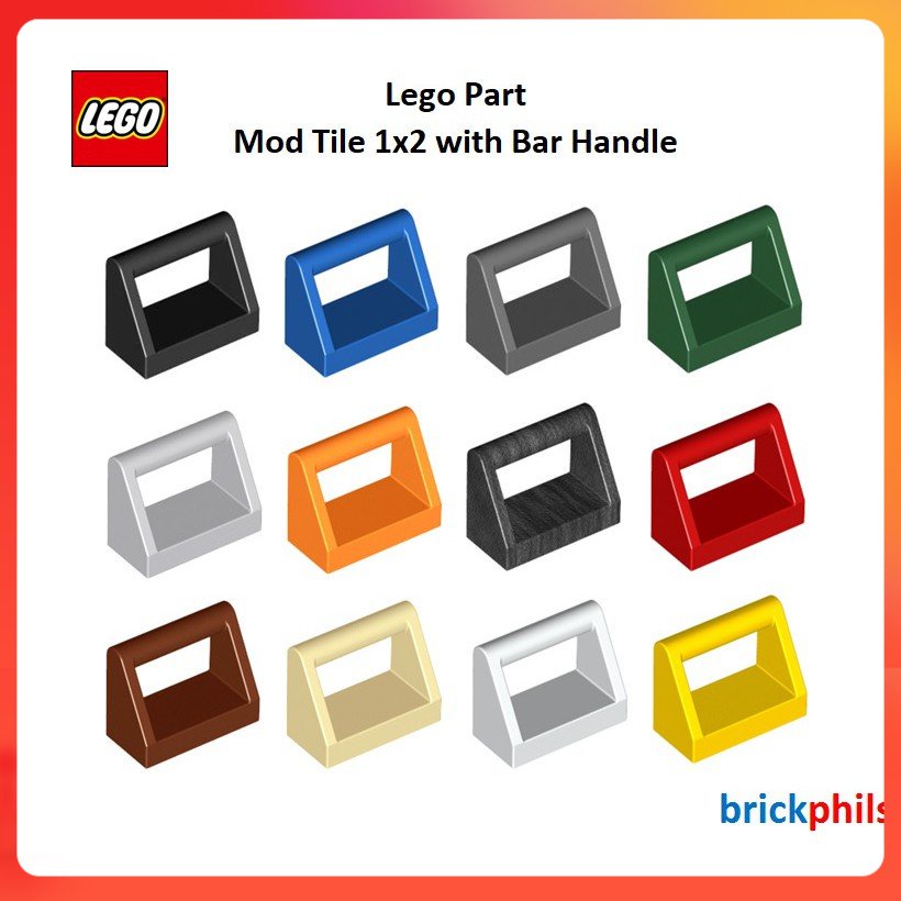Lego Part 2432 - Mod Tile 1x2 with Bar Handle (5pcs per Lot) | Shopee ...