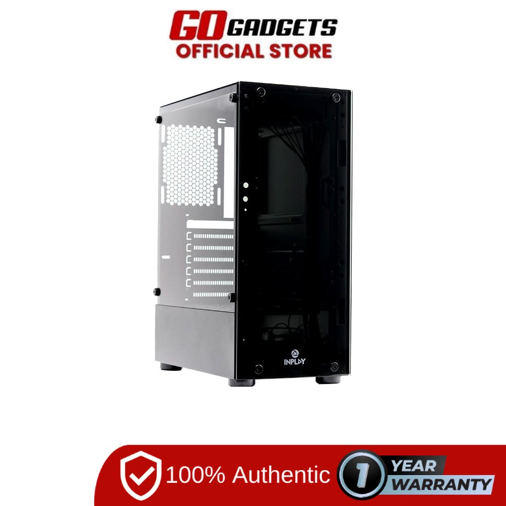 Inplay Meteor 01 ATX MicroATX Mini ITX Tempered Glass PC Case Black ...