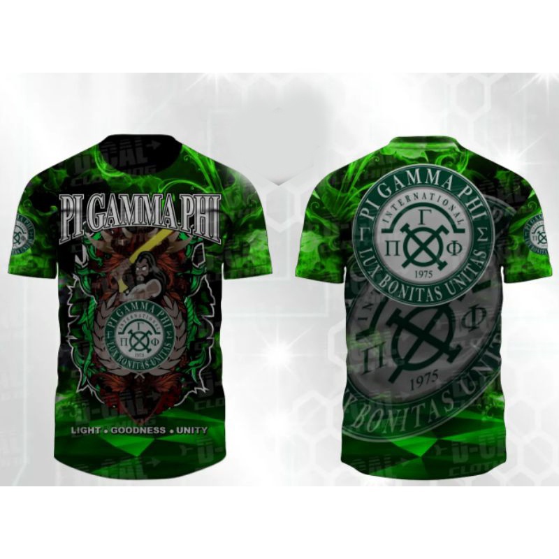 fs, fraternity shirt, phi gamma phi, Full sublimation, Green color ...