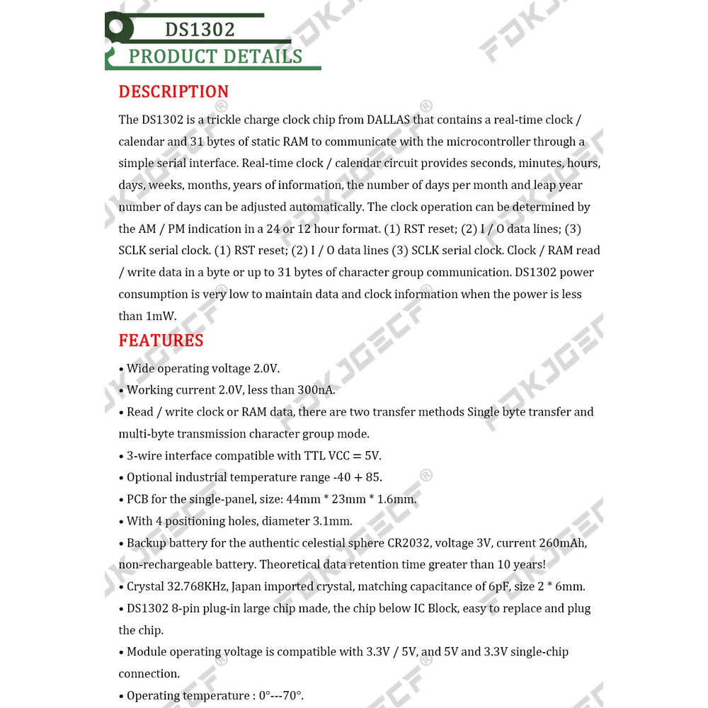 1pcs/lot RTC DS1302 Real Time Clock Module For AVR ARM PIC SMD for Arduino | Shopee Philippines