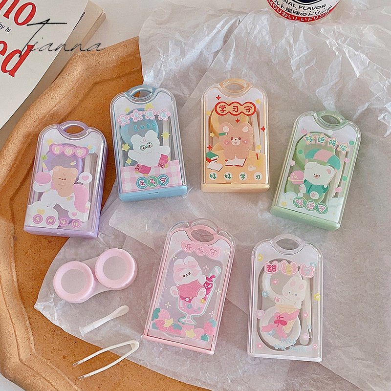Color Contact Lens Box Cute Good Luck Guard Good Implication Cartoon ...