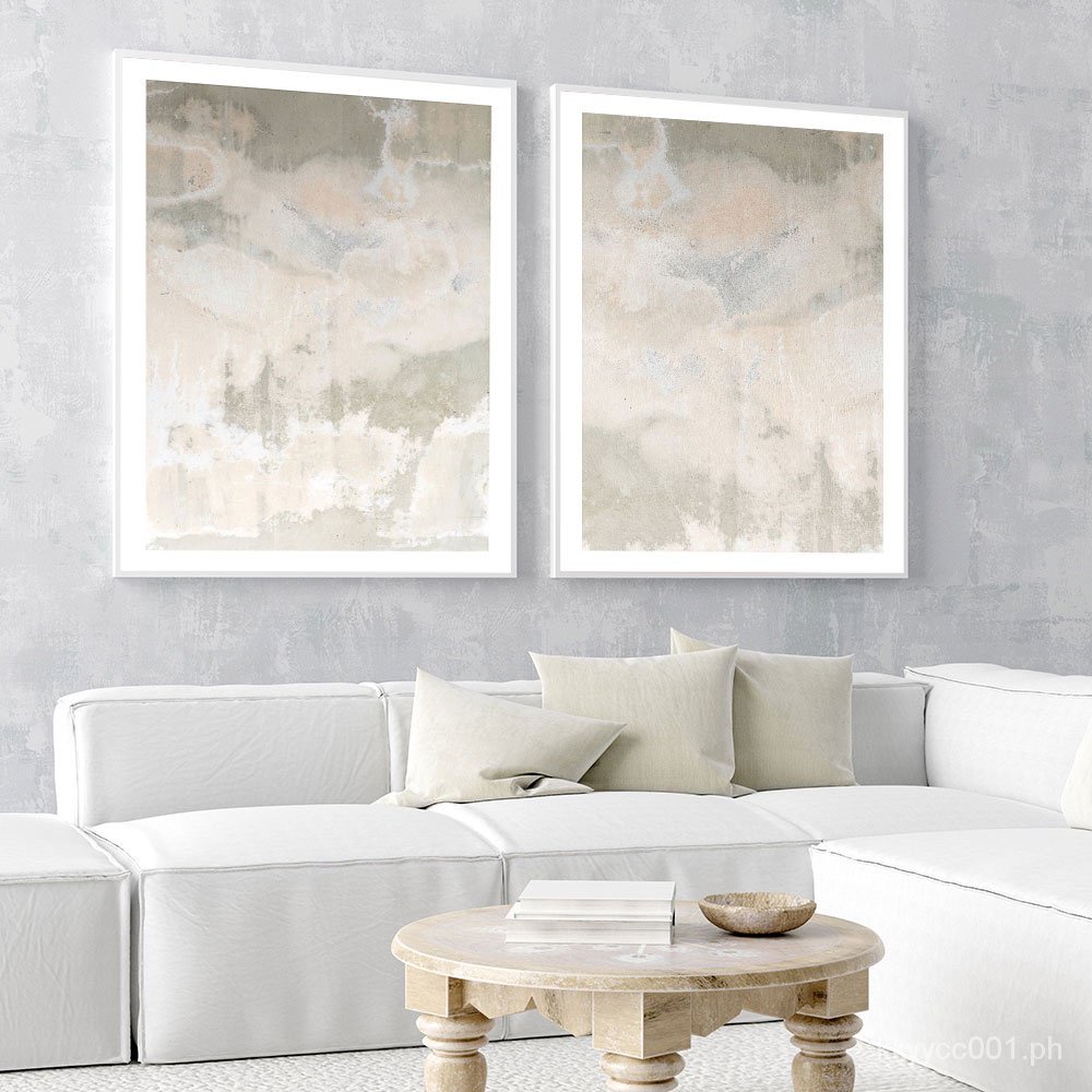 Light Colour Abstract Poster Minimalist Neutral Canvas Painting ...