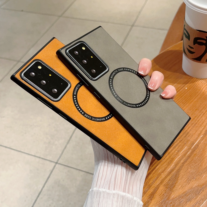 Luxury Leather Texture for Magsafe Wireless Charging for Samsung Galaxy S21 Ultra S21 FE Note 20 ...