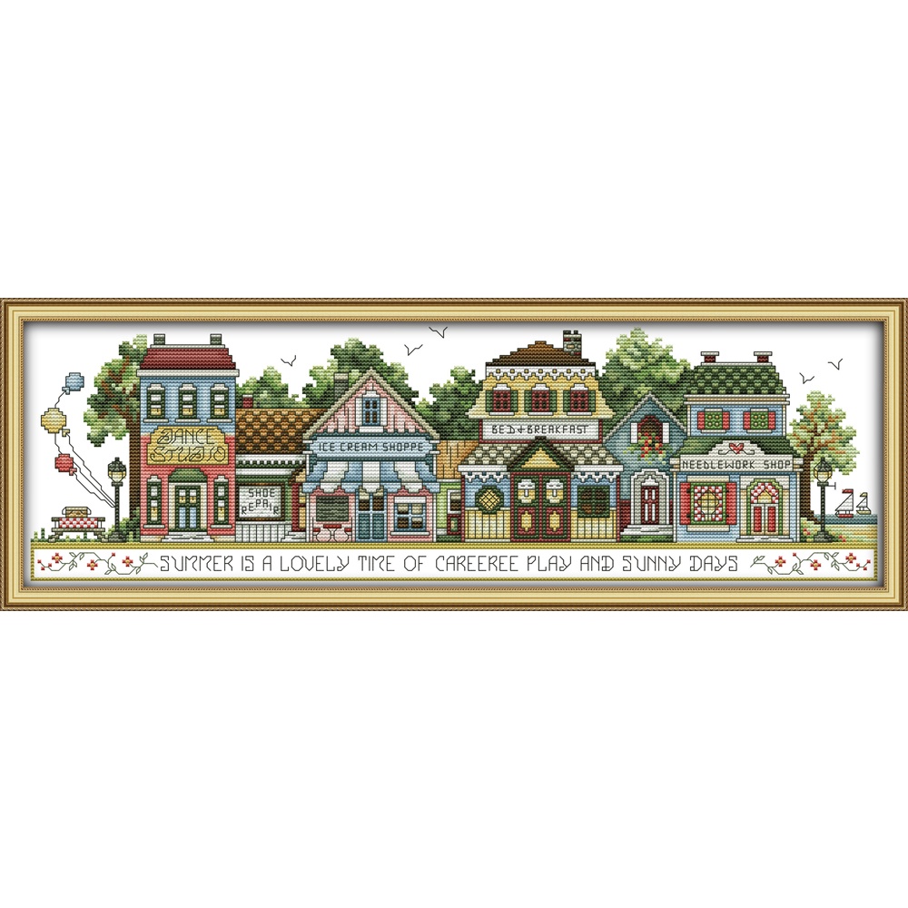 Joy Sunday Stamped Cross Stitch Ktis DMC Threads Chinese Needlework ...
