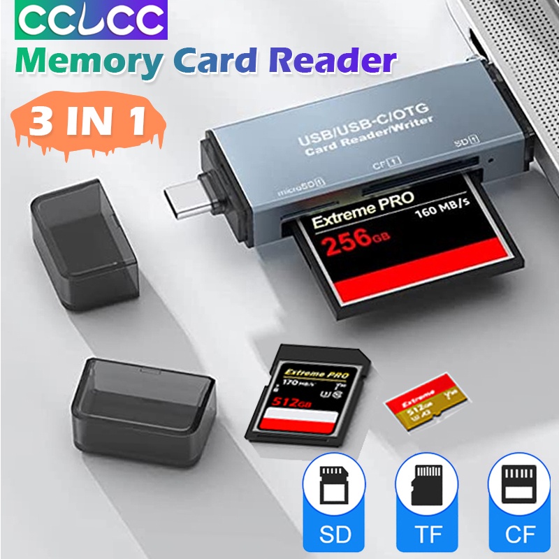 CCLCC CF/SD/TF Card Reader,USB-A and Type C SD Card Reader Compact ...