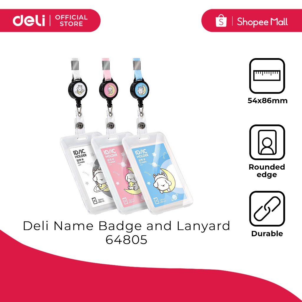 Deli 64805 Name Badge and Lanyard [7964805] | Shopee Philippines