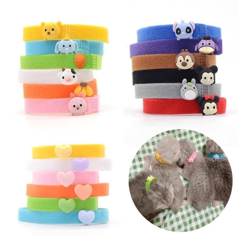 6pcs Kitten Collars Puppy ID Collars Whelping Collars Adjustable Soft ...