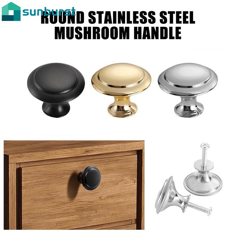 Single Hole Stainless Steel Mushroom Head Cabinet Drawer Door Handle ...