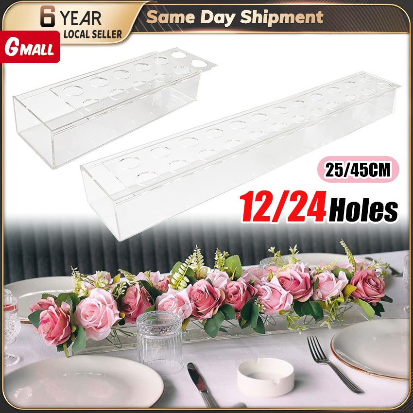 【Fast Delivery】 Transparent Rectangular Acrylic Flower Box Long Flower ...