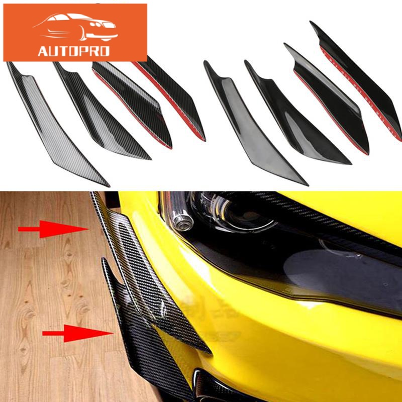 4pcs Front Bumper Side Canards Splitter Fins Universal Black Front ...