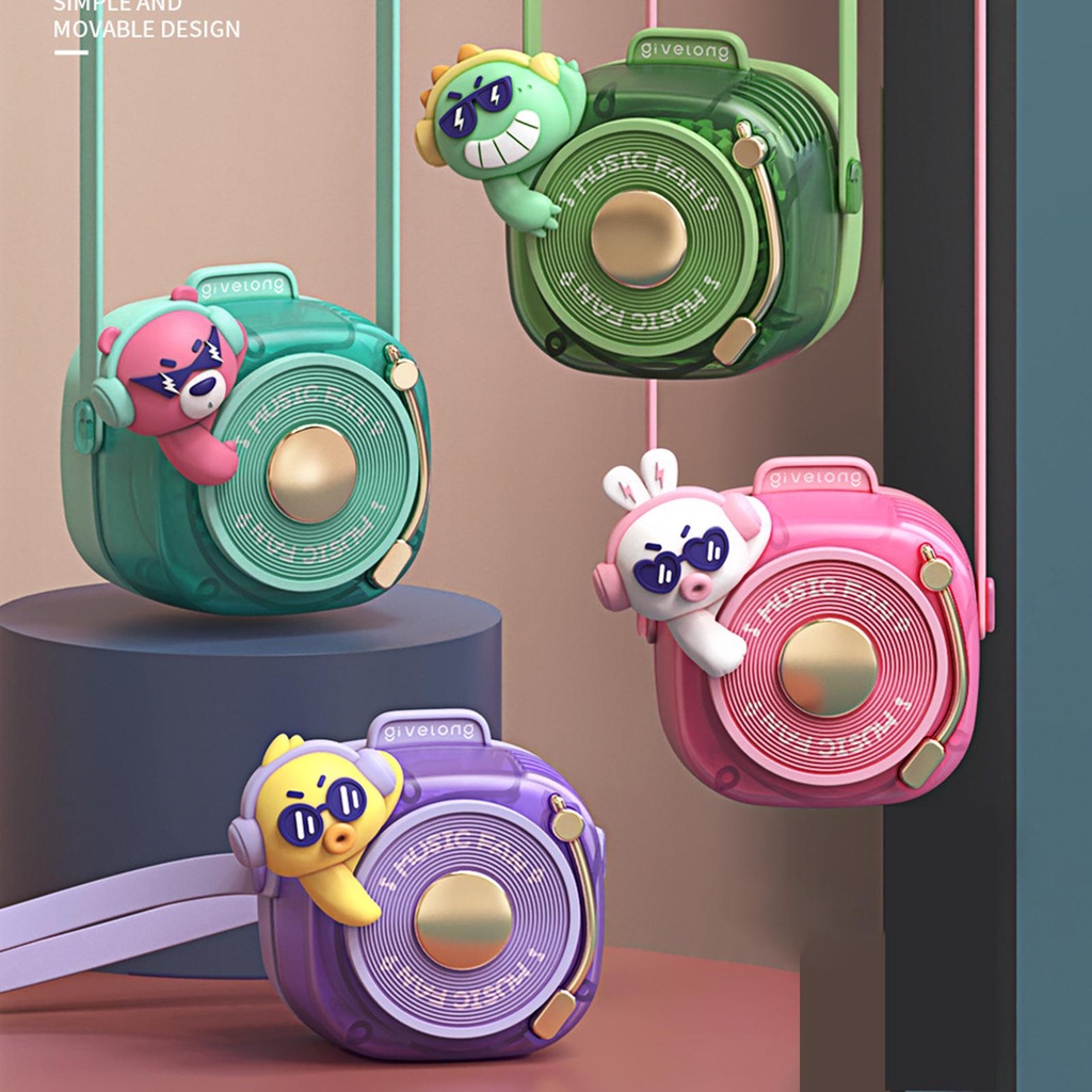 Mini Kids Fan Cartoon Portable Hanging Neck Fan Cooling Fan With ...
