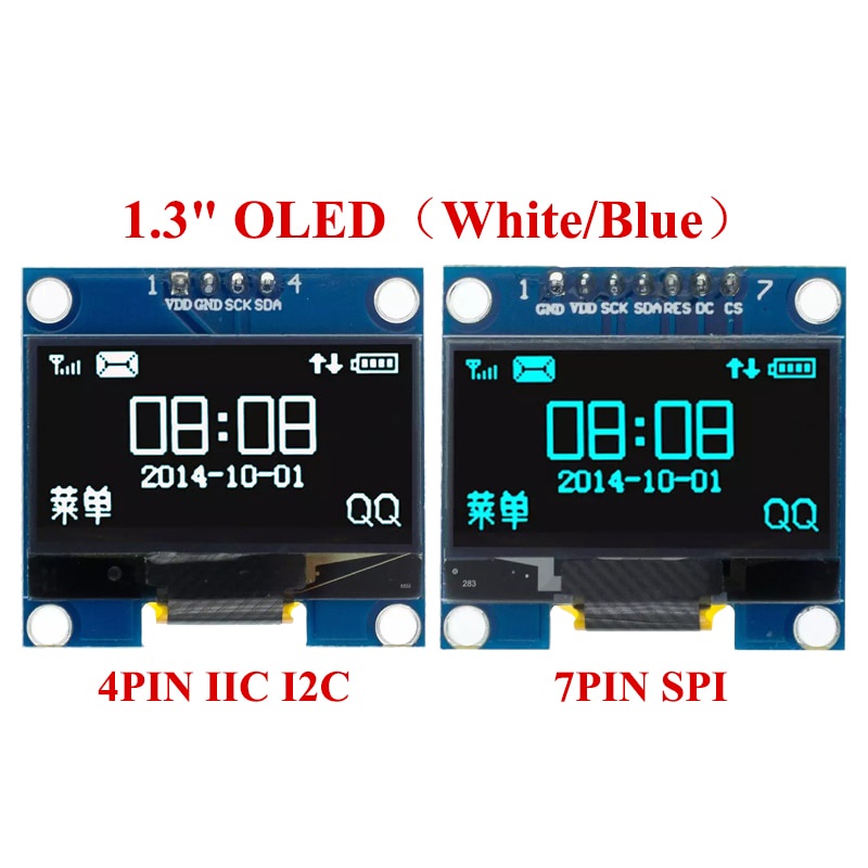 1.3" OLED Module 1.3 inch Display Module White/Blue 128X64SPI/IIC I2C ...