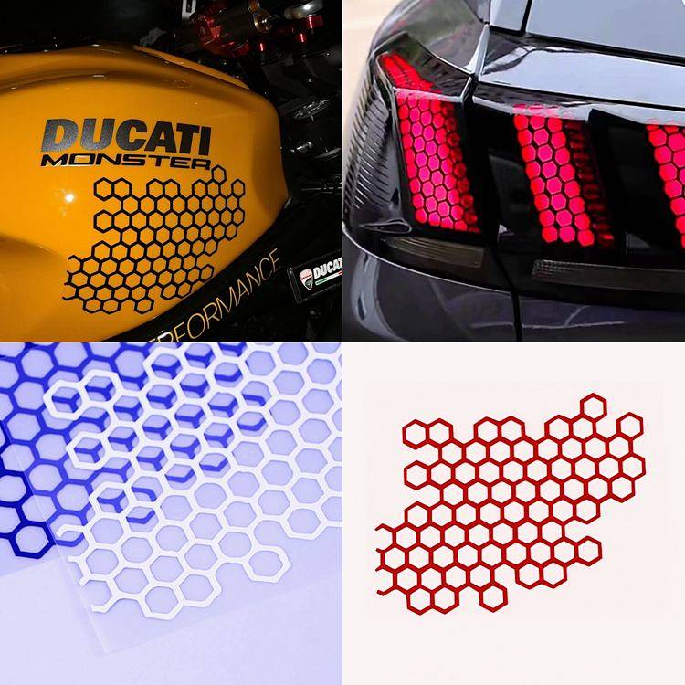 Fun Honeycomb Bumper Stickers Car Body Tail Scratch Hidden Personality ...