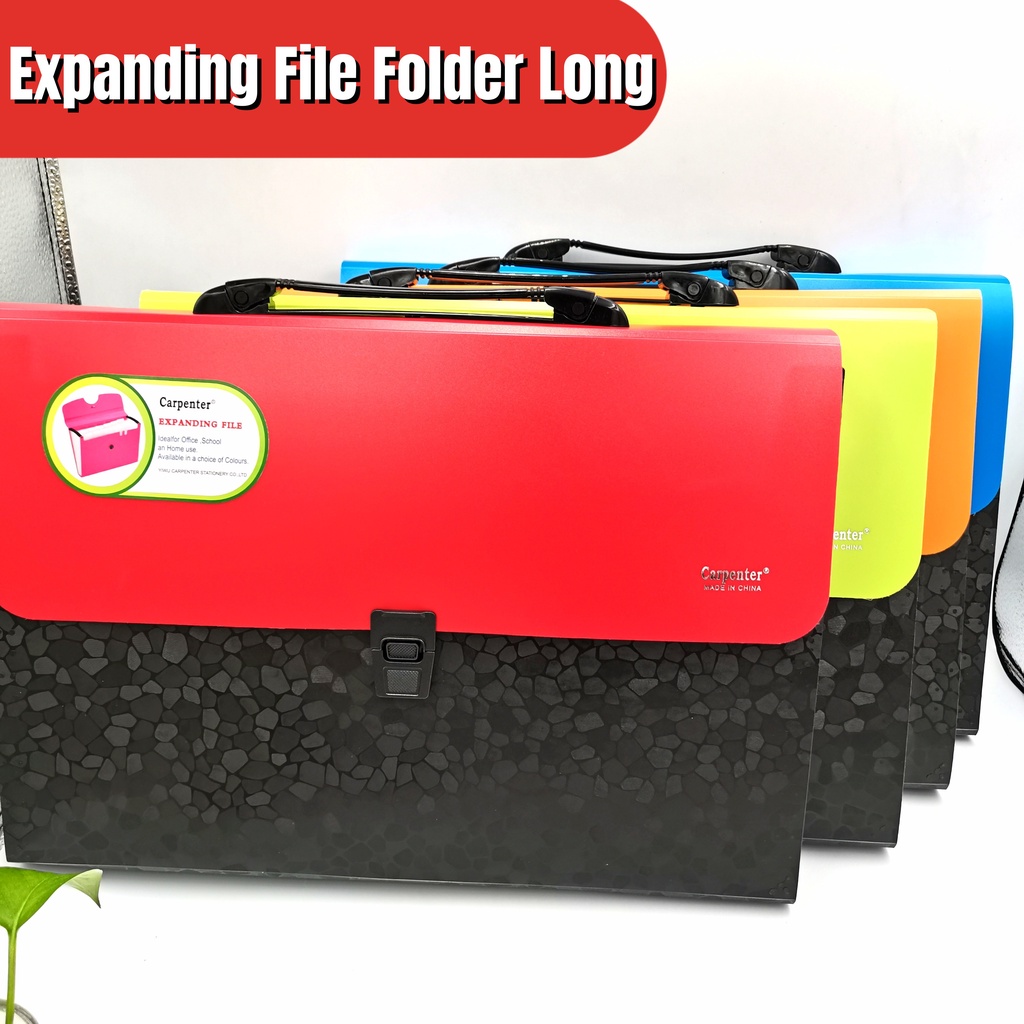 Expanding File Folder Long Document Bag with handle 13 Pockets File Bag ...