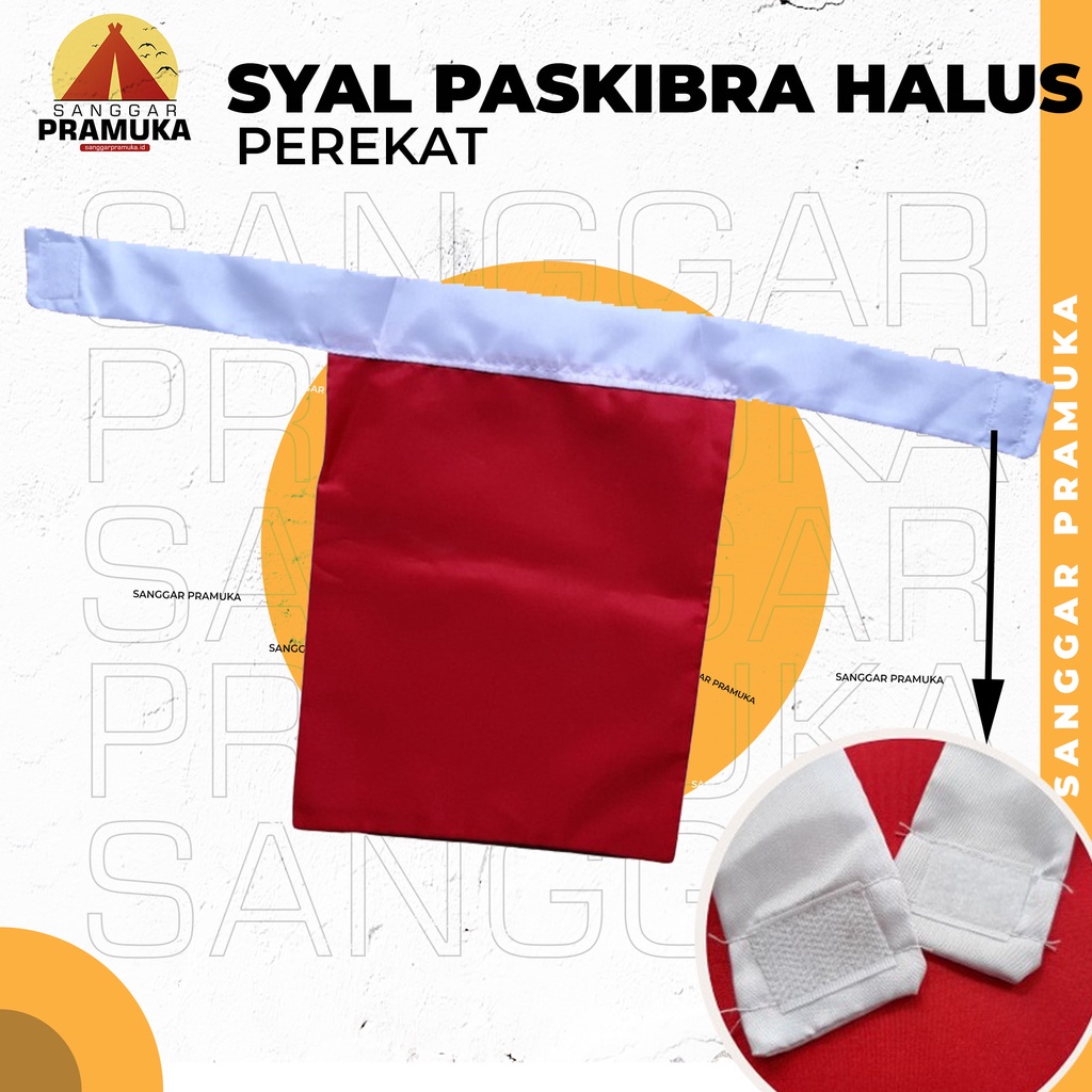 MERAH PUTIH Adhesive Square Scarf/Red And White Square Ceremony Officer ...