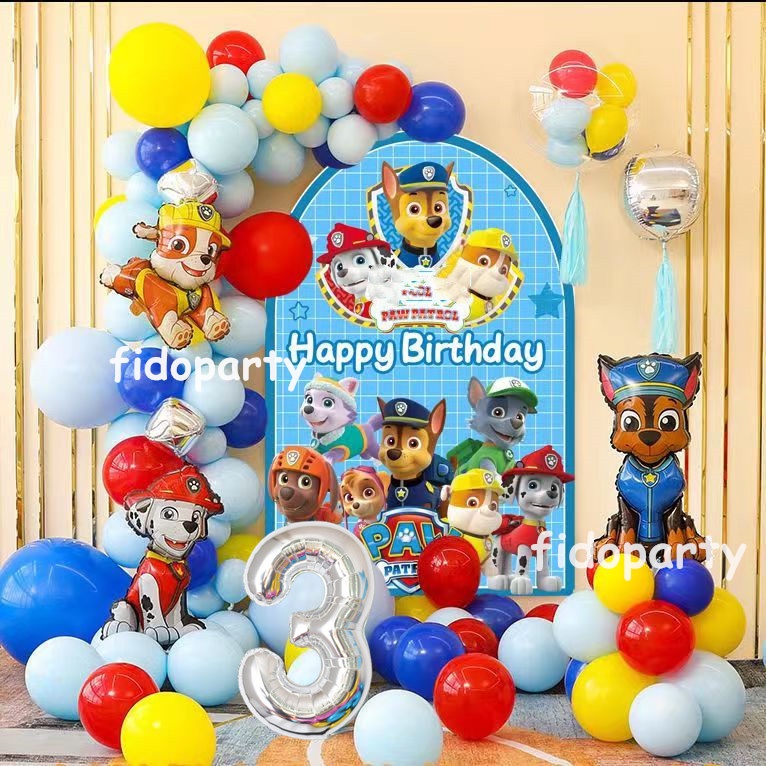 76pcs Paw Patrol Dog balloon Chase Marshall Boy Girl Birthday Party Decoration Aluminum Film ...