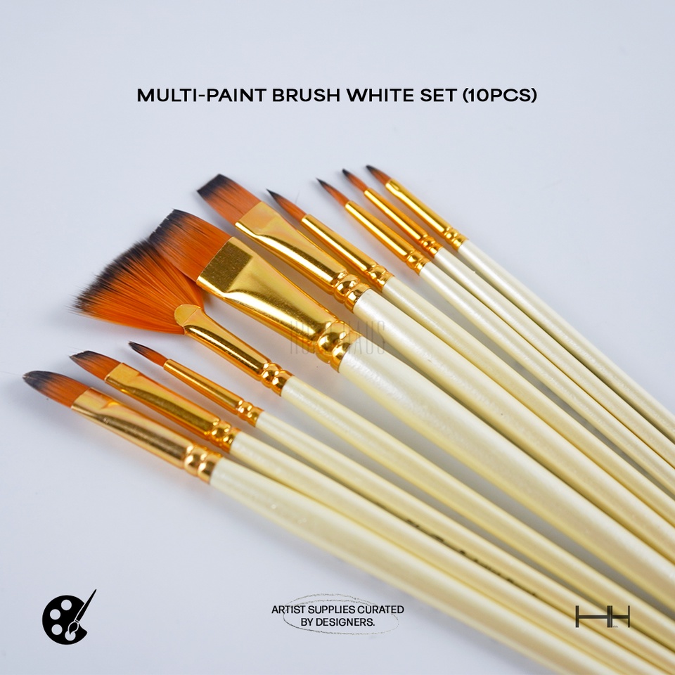 Multi-Paint Brush White Set (10pcs) | Shopee Philippines