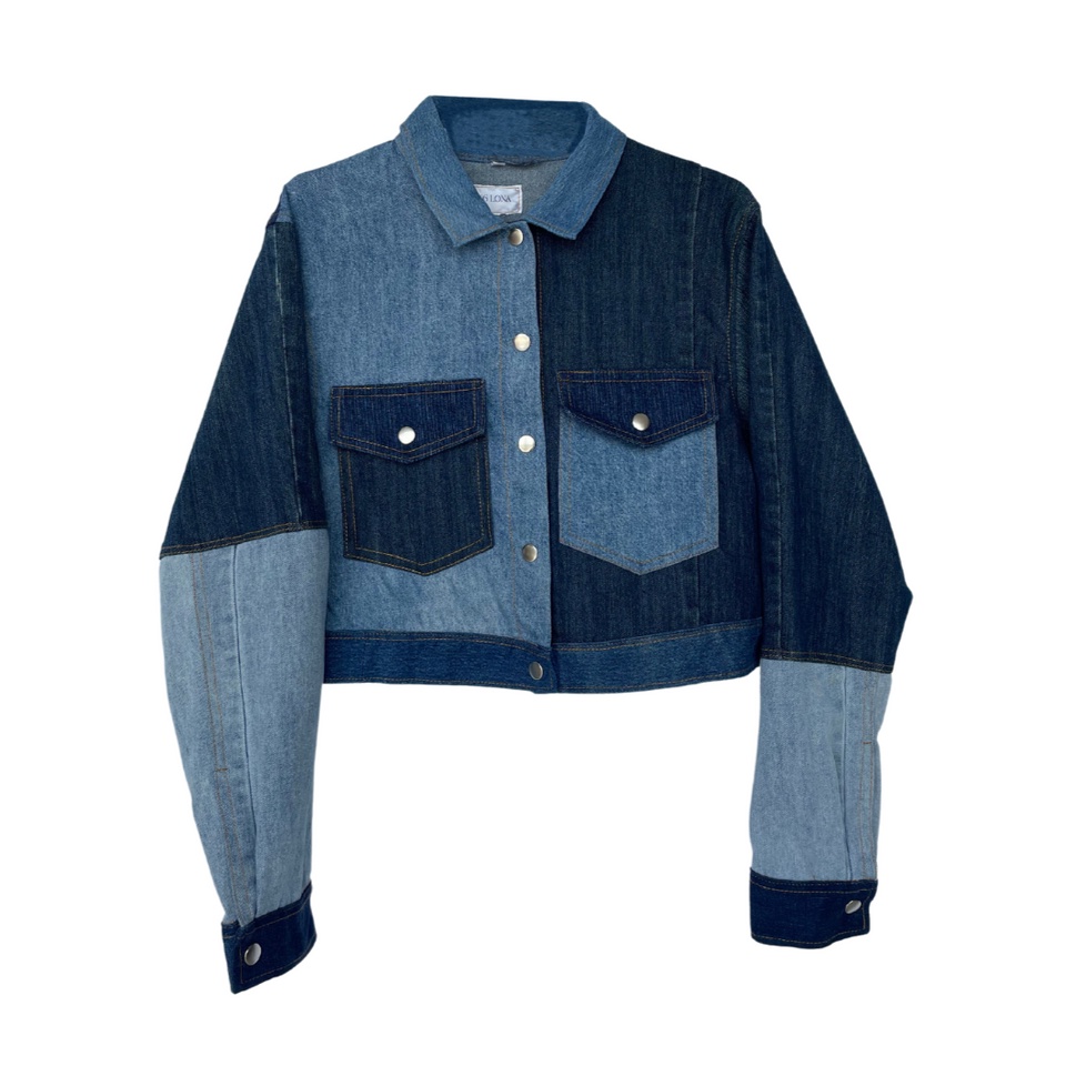 Maong Lona Cropped Trucker Denim Jacket | Shopee Philippines