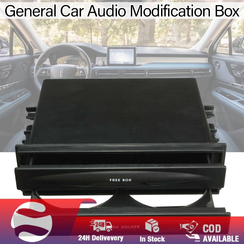Car 2/1Din Stereo Radio Pocket Drink Cup Holder + Storage Box Dashboard ...