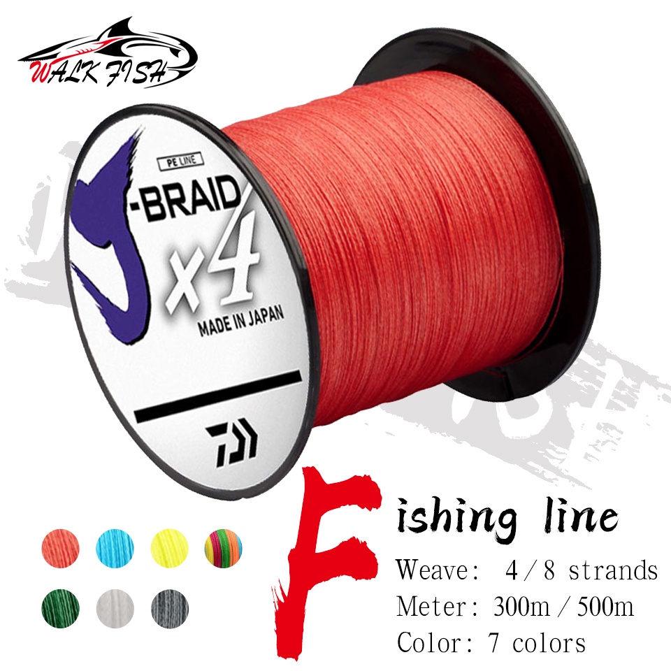 DAIWA 4/8 Strands Japan Braid Fishing Line 300m 500m PE Braided Line Multifilament Floating Line ...