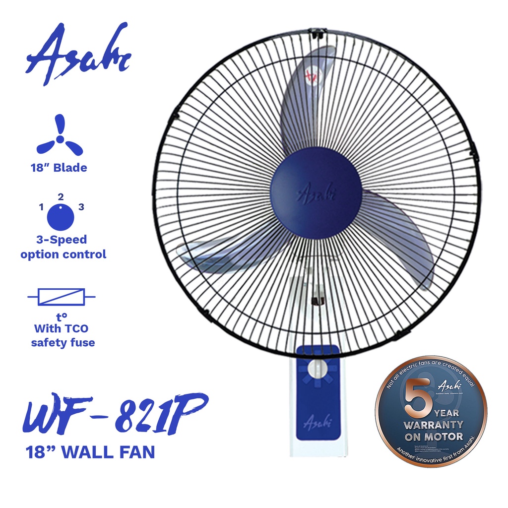 Asahi Wall Fan Thermal Fuse Protected 18 Inches 90w | Shopee Philippines