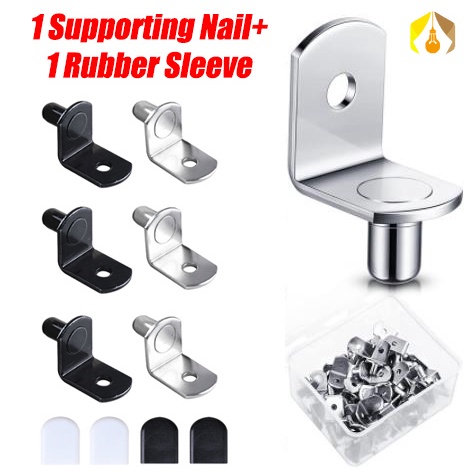 1 Set L-shaped Partition Layer Brackets Nail/Cupboard Right Angle ...
