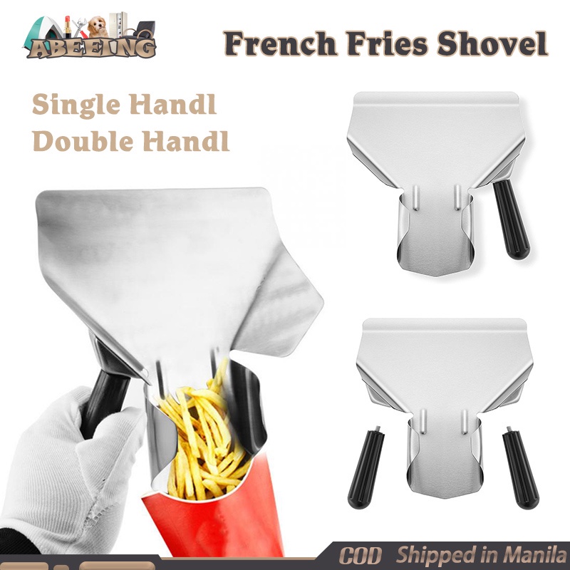 Double Handles Stainless Steel French Fries Shovel French Fries Scooper ...