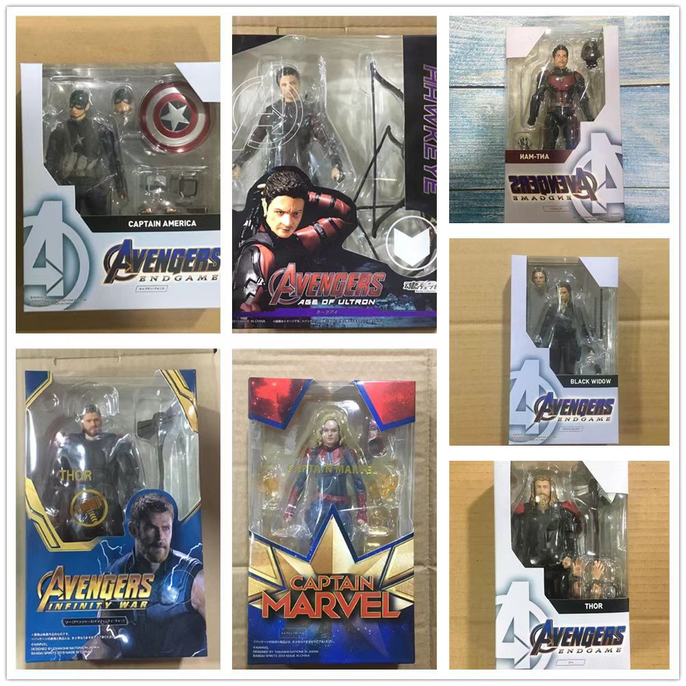 The Avengers 4 Shf Captain Marvel Iron Man Captain America Thor Ant-Man ...