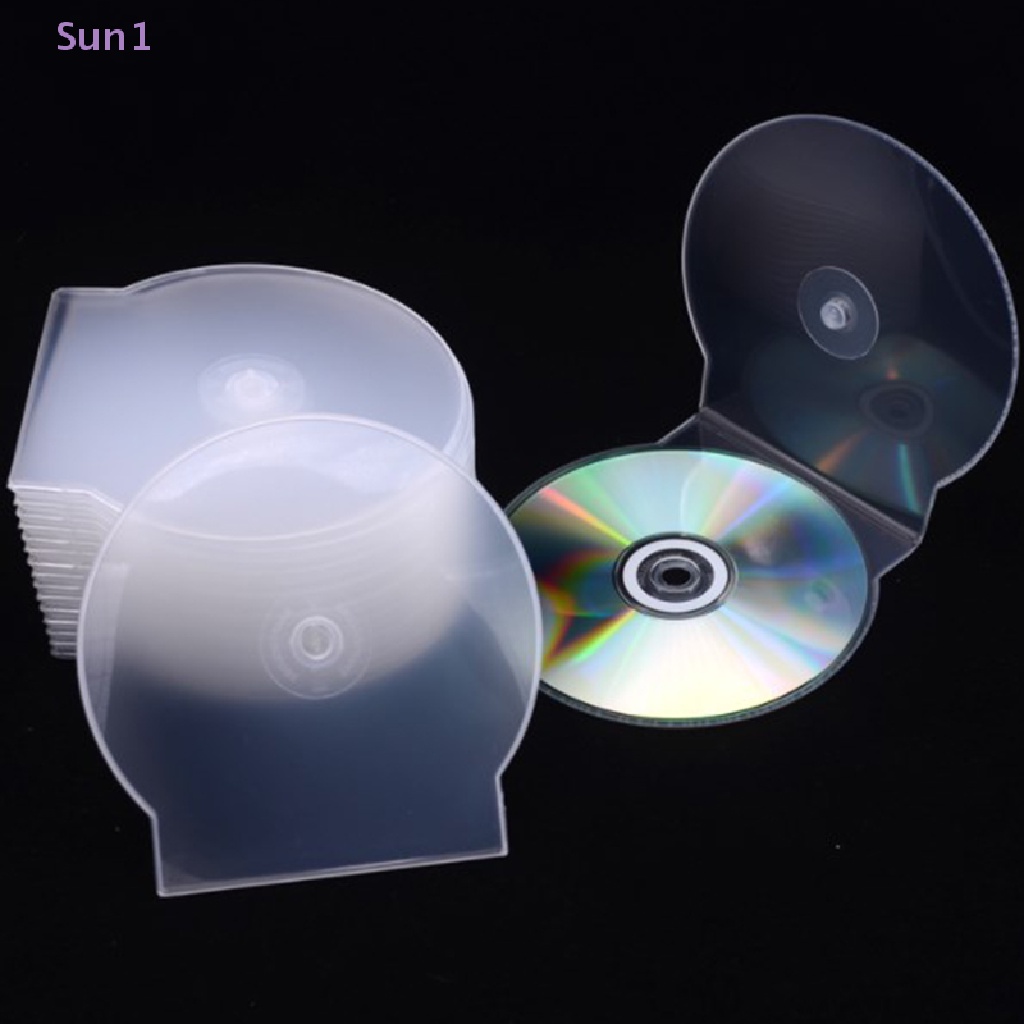 Sun1> 1/3PCS Transparent Plastic Single Piece Round Disc Case CD Case ...