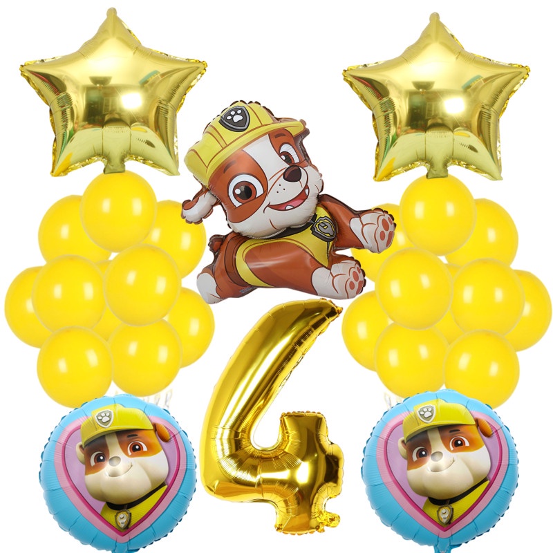 27pcs/set Paw Patrol Balloon Birthday Decoration Set Running Rubble 18 ...