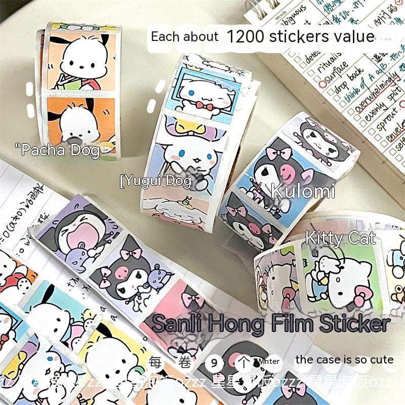 200 pcs Sanrio Cartoon Sticker Tape Kuromi Pacha Dog Ania Anime Sticker ...