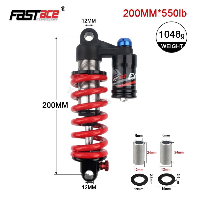 Fastace 53RC MTB Downhill Bicycle Shock Absorber190 200 210 220 240mm ...