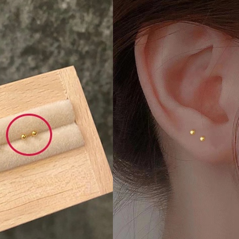 2Pcs S925 Sterling Silver Ear Bone Nails Earrings Buckle Earrings Screw ...