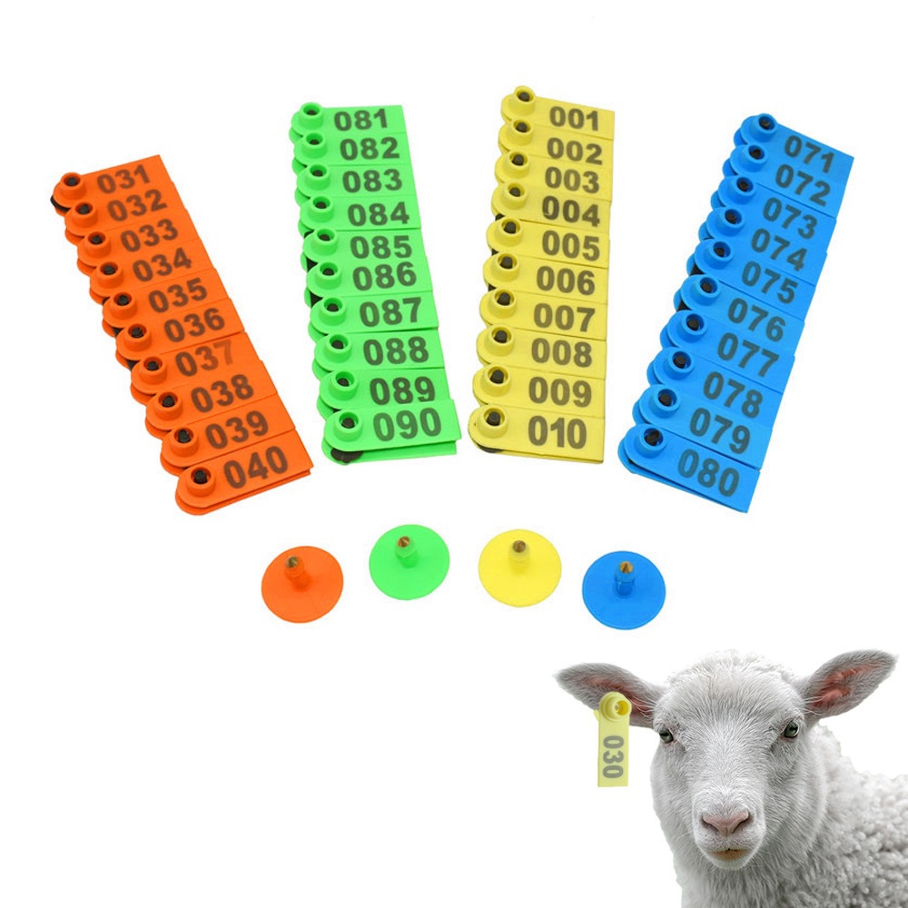20Pcs/50Pcs/100Pcs Goat eartags Number Plastic Livestock Ear Tag Animal ...