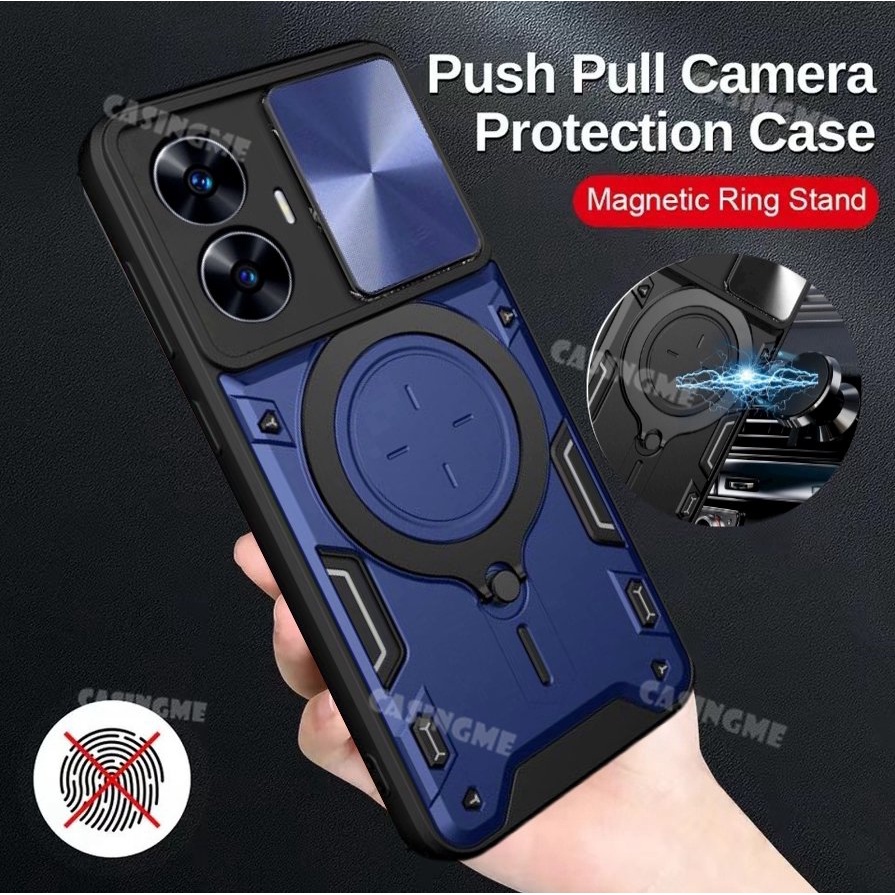 Realme C55 2023 Shockproof Armor Push Pull Camera Protect Cover For